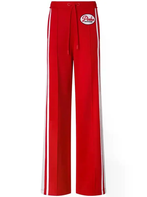 Pinko Logo-appliqué Track Shorts - Red