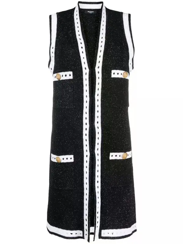 Balmain V-neck Contrasting Border Cardigan