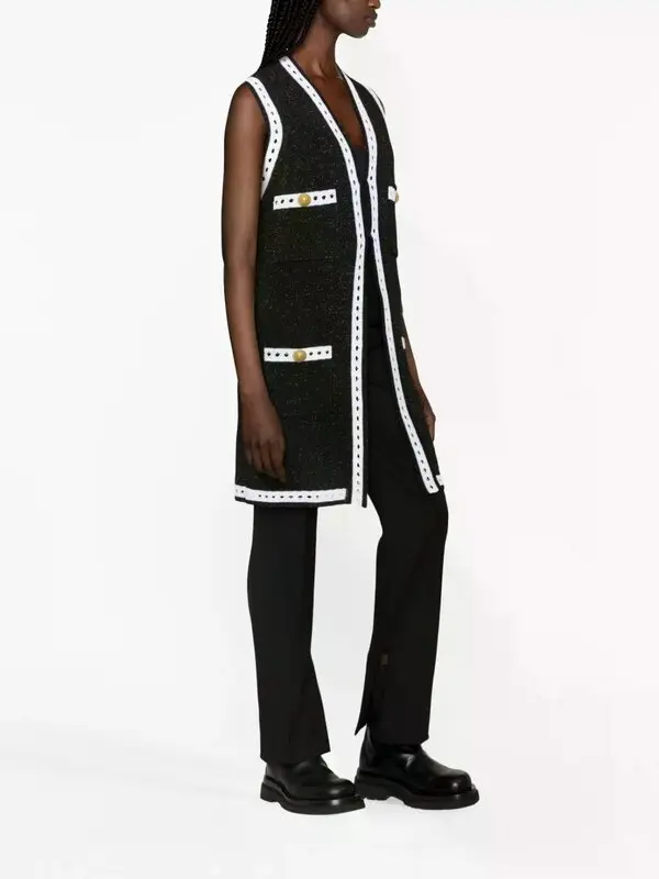 Balmain V-neck Contrasting Border Cardigan