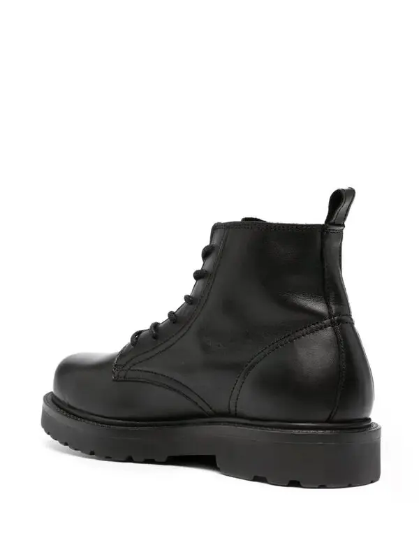 Tommy Hilfiger Logo Patch Lace-up Leather Boots