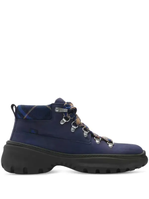 Burberry Lace-up Ankle Boots - Blue