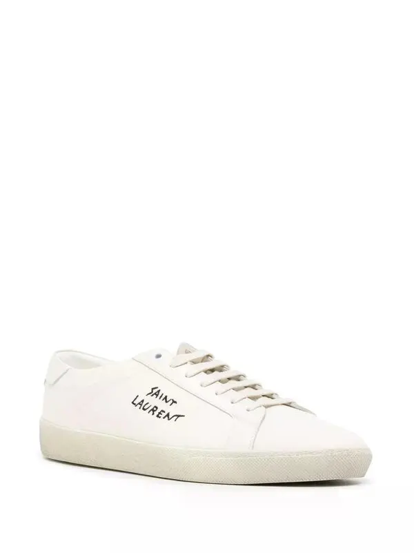Saint Laurent Classic Sl/06 Embroidered Sneakers - White