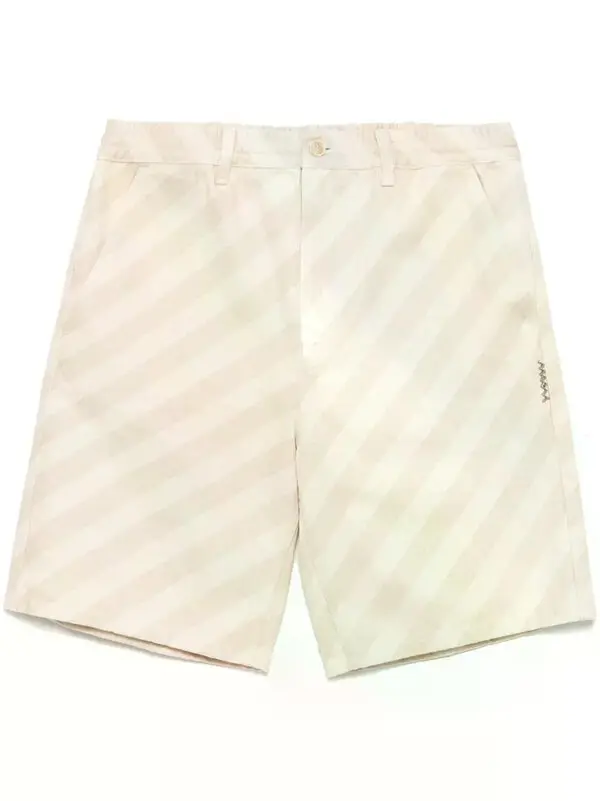 Marni Striped Diagonal Denim Shorts