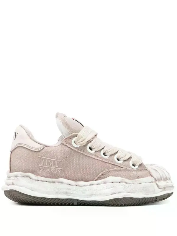 Mihara Yasuhiro Round Toe Lace Up Trainers - Pink