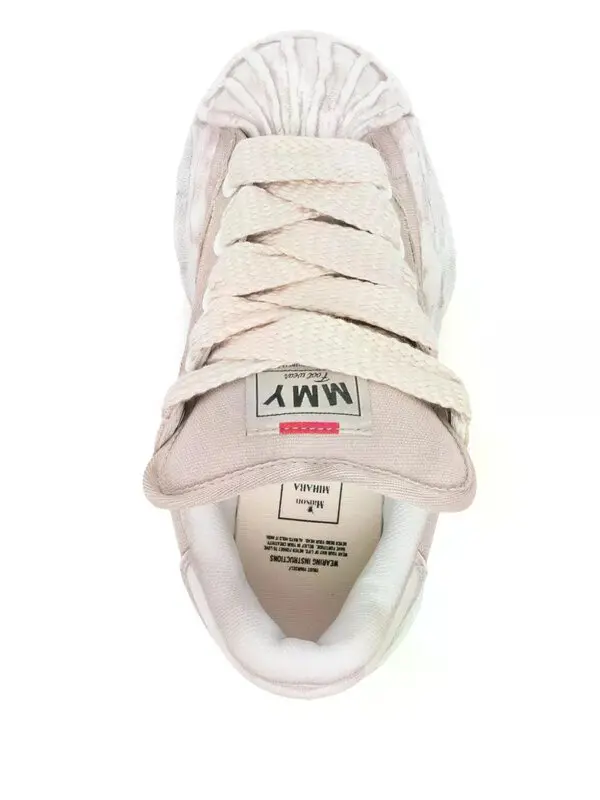 Mihara Yasuhiro Round Toe Lace Up Trainers - Pink