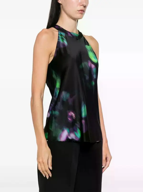 Pinko Sleeveless Floral Print Halterneck Blouse