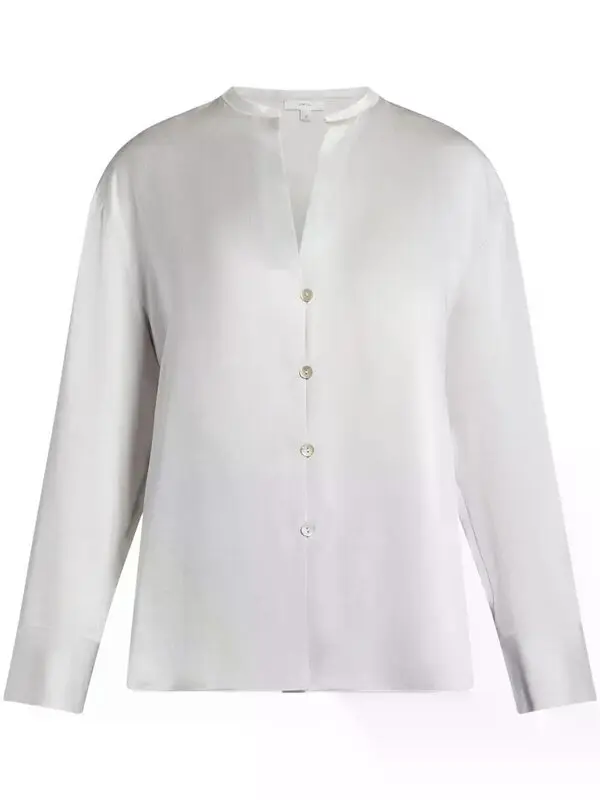 Vince Silk Band Collar Blouse