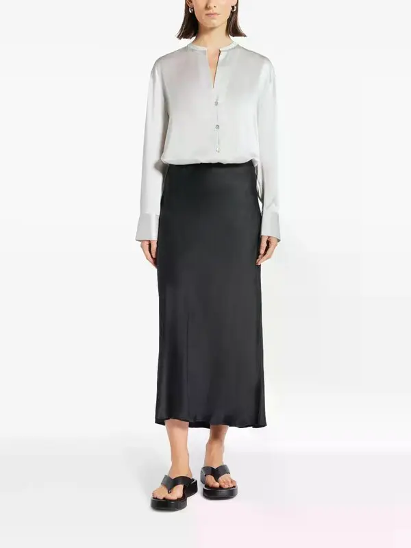 Vince Silk Band Collar Blouse