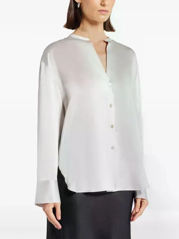 Vince Silk Band Collar Blouse