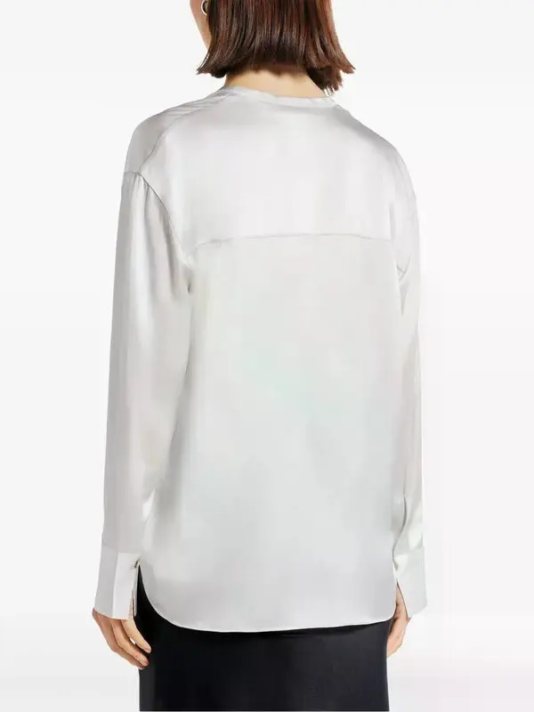Vince Silk Band Collar Blouse