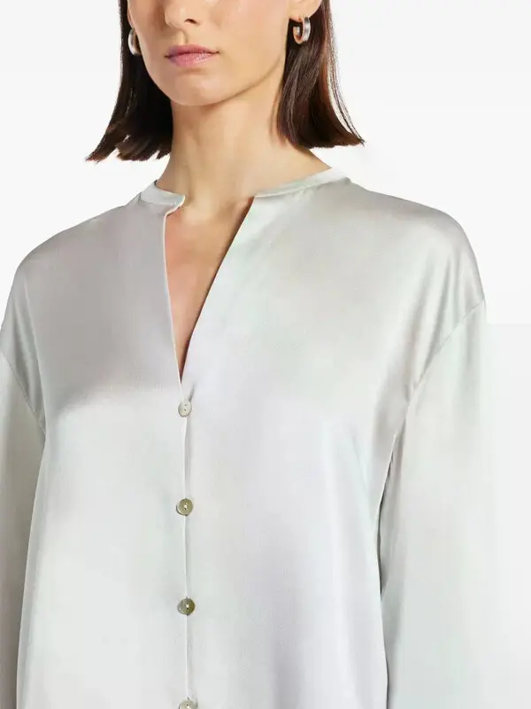 Vince Silk Band Collar Blouse