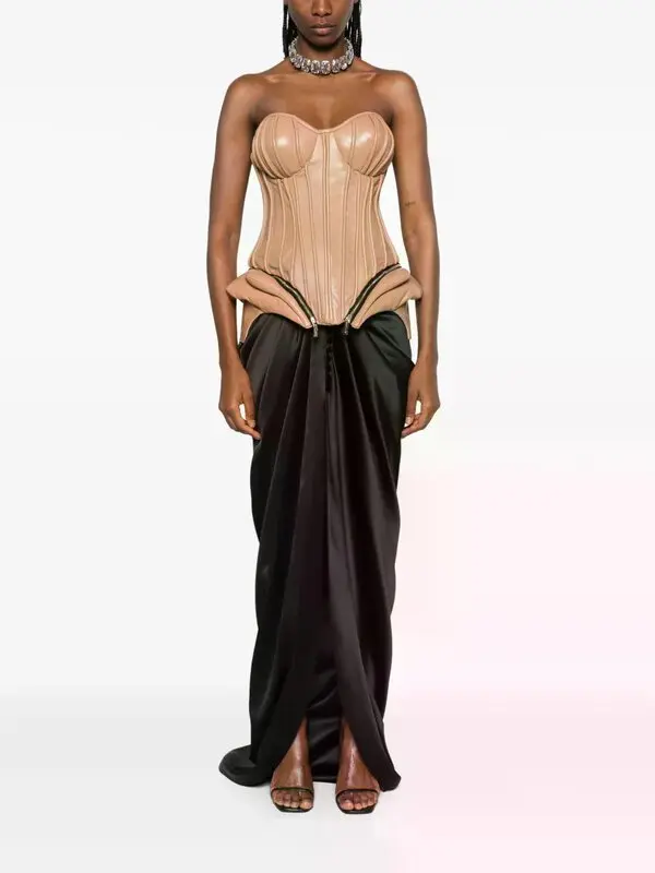 MITILIANE COUTURE Leather Corset And Maxi Skirt Set