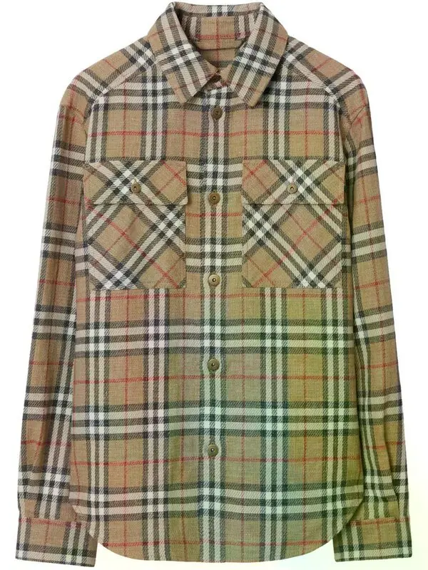 Burberry Checked Shirt - Neutrals