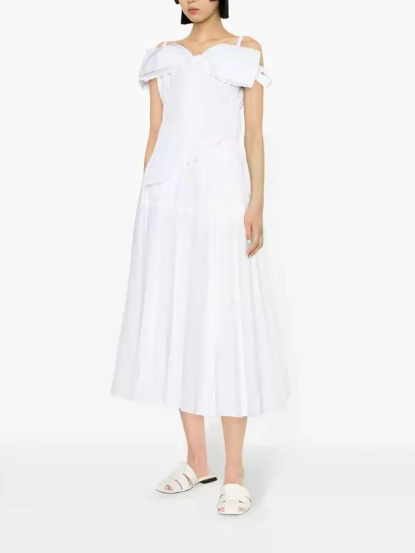 PATOU Bow Detail Cocktail Midi Dress