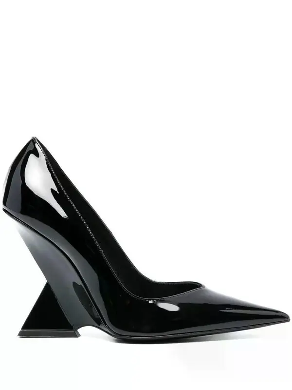 Attico Cheope 105mm Pyramidal Wedge Pumps - Black