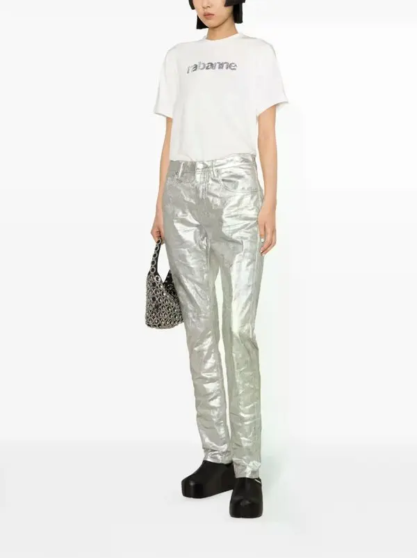 Rabanne Sequined Logo Cotton T-shirt