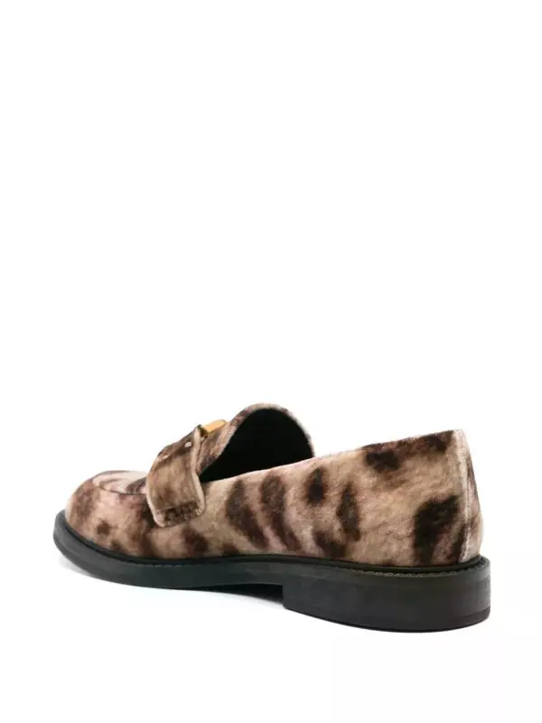 Chloé Marcie Leopard Print Calf Leather Loafers