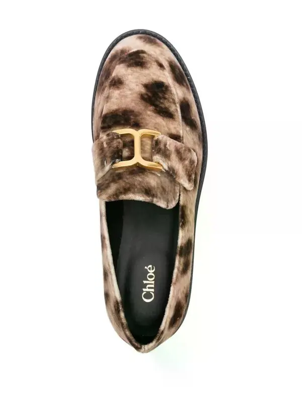 Chloé Marcie Leopard Print Calf Leather Loafers