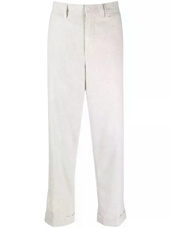 Closed Rolled-cuff Cropped Trousers - Grey
