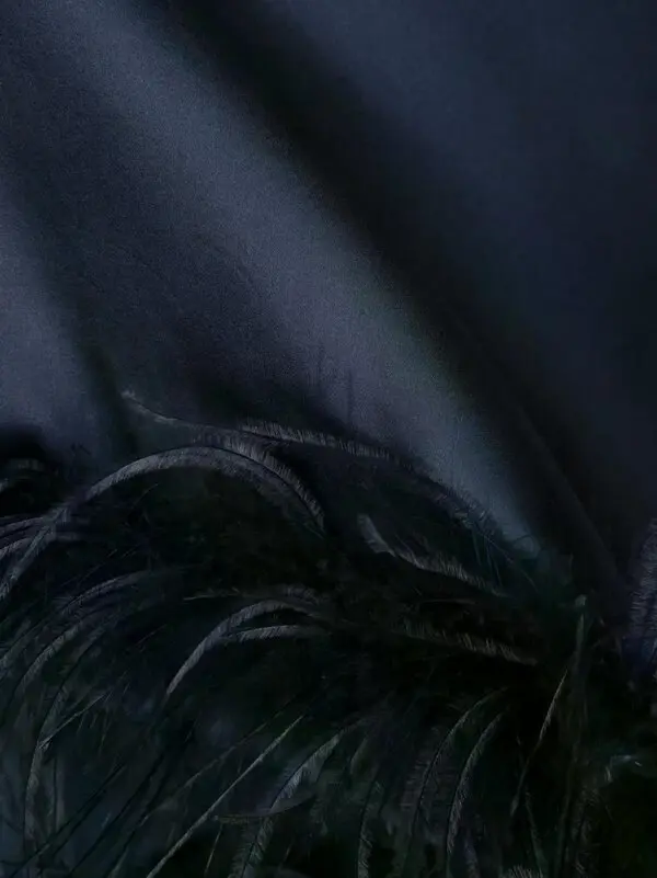 STYLAND Ostrich-feather Satin Scarf