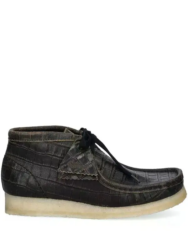 Clarks Embossed Crocodile Effect Wallabee Boots