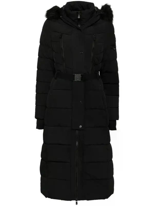 Michael Kors Belted Maxi Padded Coat - Black