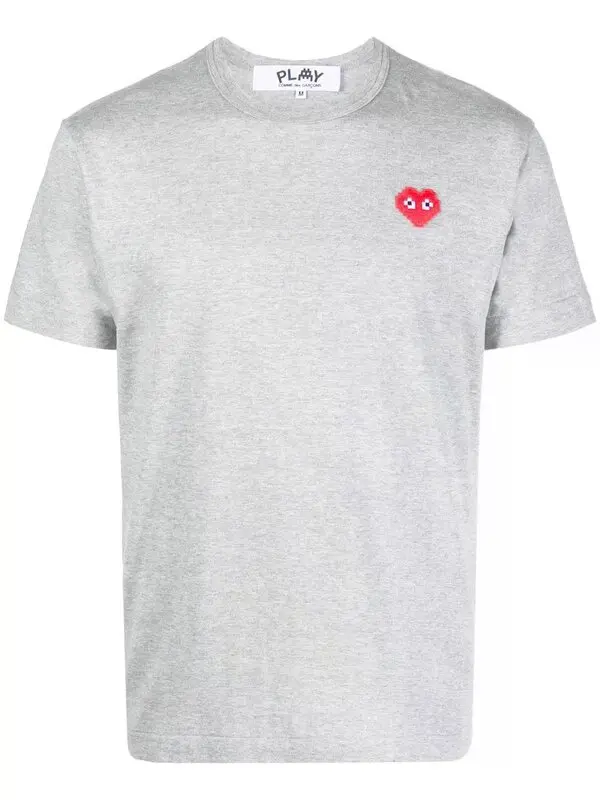 Play Comme Des Garcon Short-sleeve Cotton T-shirt - Grey