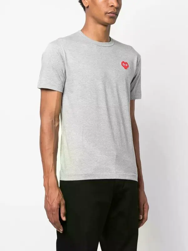 Play Comme Des Garcon Short-sleeve Cotton T-shirt - Grey
