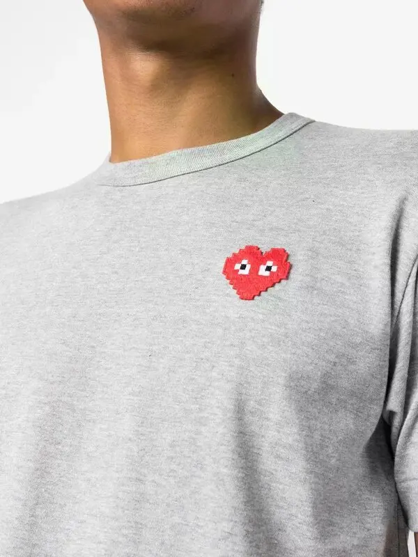 Play Comme Des Garcon Short-sleeve Cotton T-shirt - Grey
