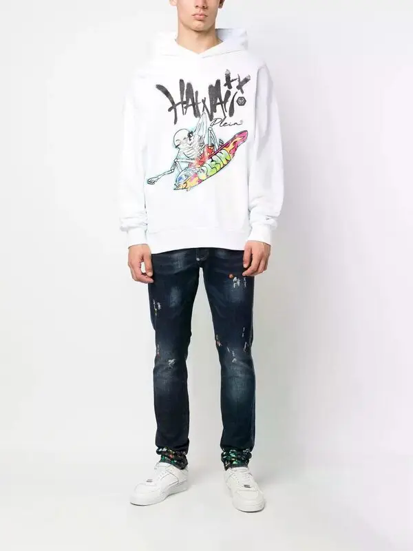 Philipp Plein Hawaii-print Cotton Hoodie