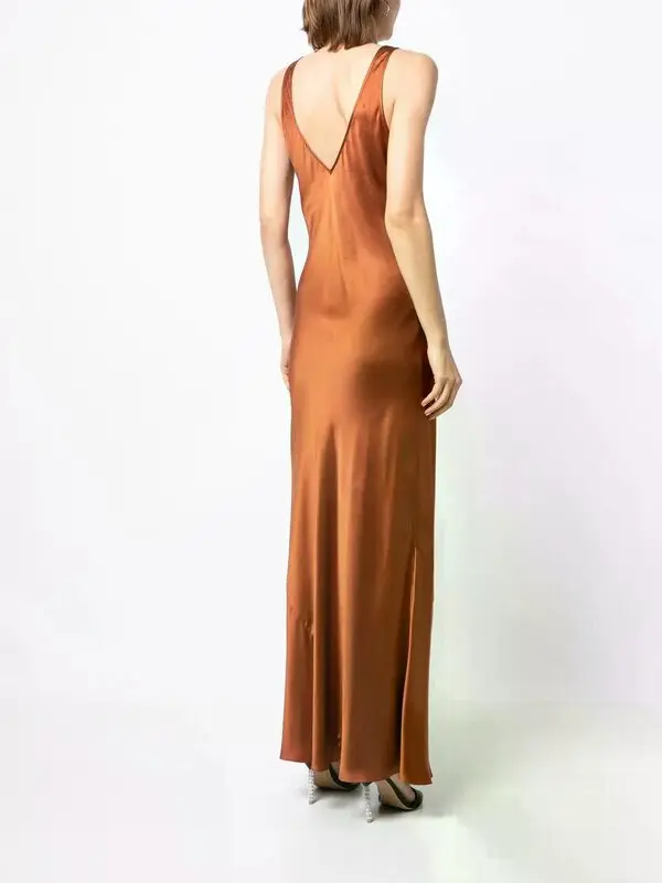 Voz Silk V-neck Long Dress