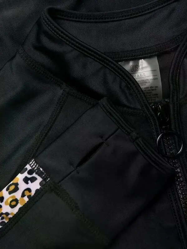 DUSKII Leopard-print Long-sleeve Surf Suit