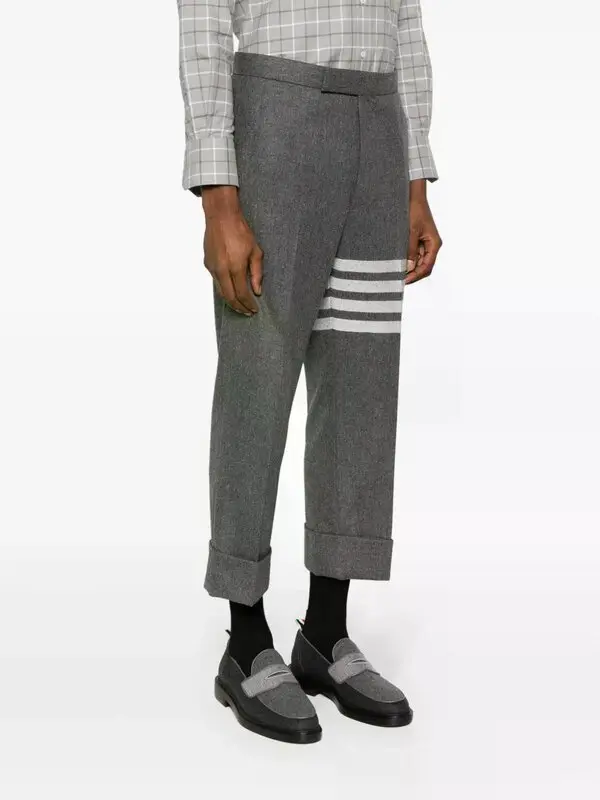 Thom Browne Wool-cashmere Blend Tailored Trousers With Signature 4-bar Stripe