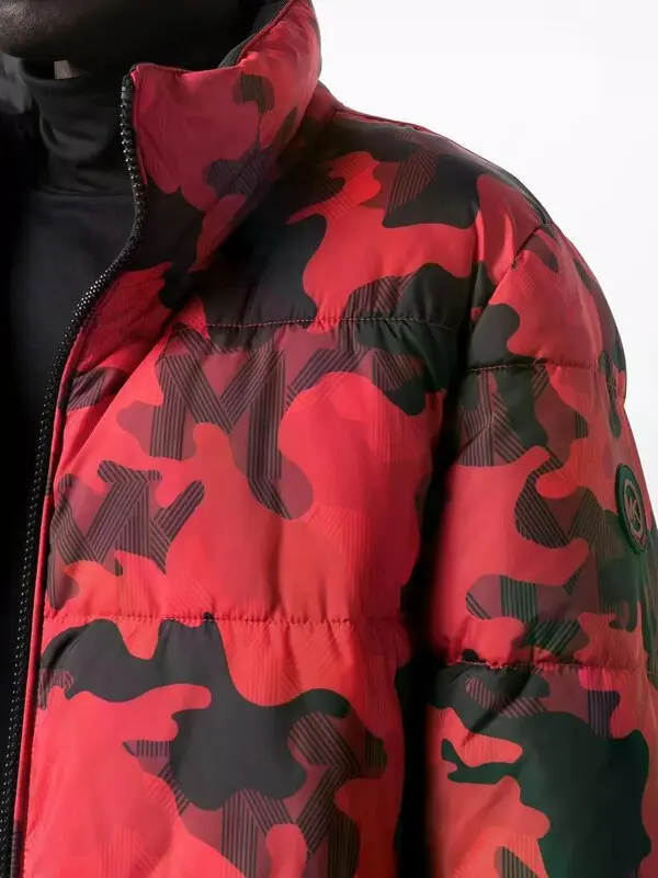 Michael Kors Camouflage Print Reversible Padded Coat