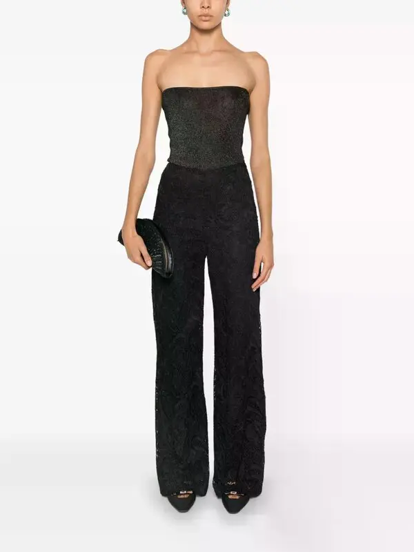 TWINSET Macramé Straight-leg Trousers - Black