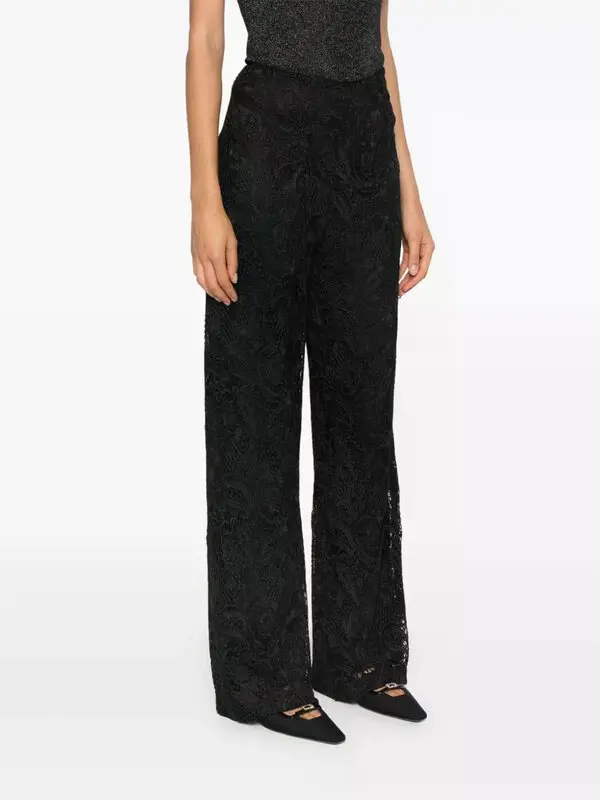 TWINSET Macramé Straight-leg Trousers - Black