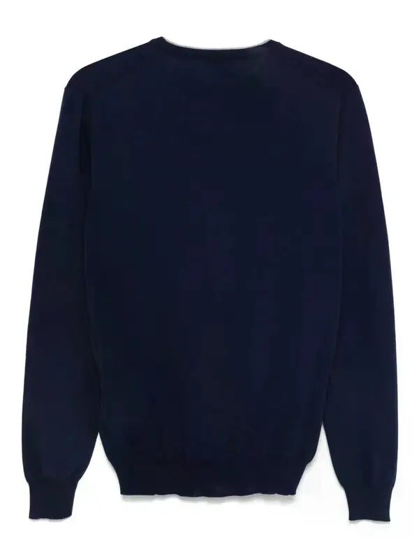 FAY Fine-knit Crew Neck Long Sleeve Top