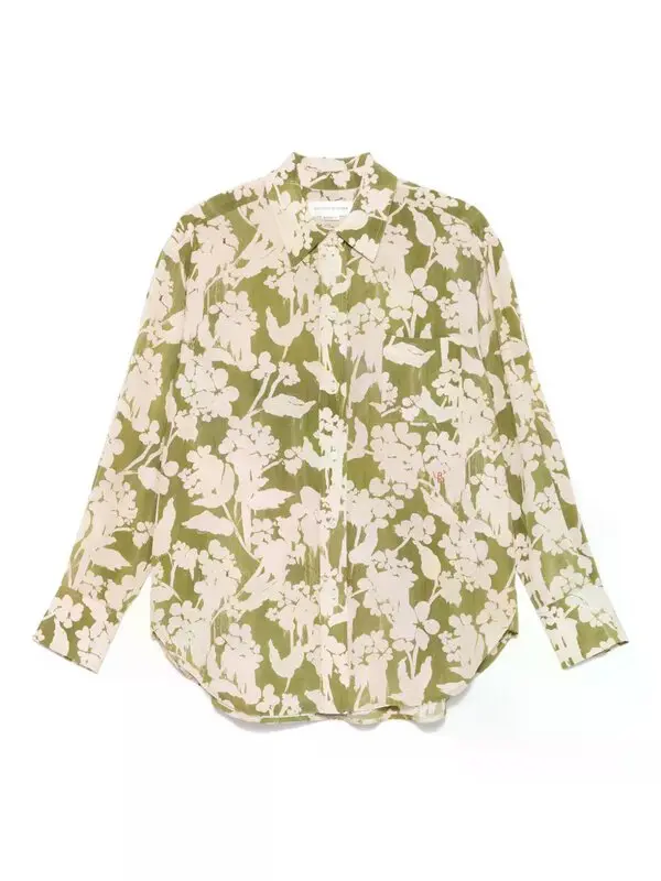 Victoria Beckham Floral Print Shirt - Green