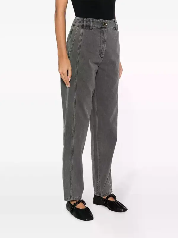 PATOU Straight Leg Embroidered Logo Jeans