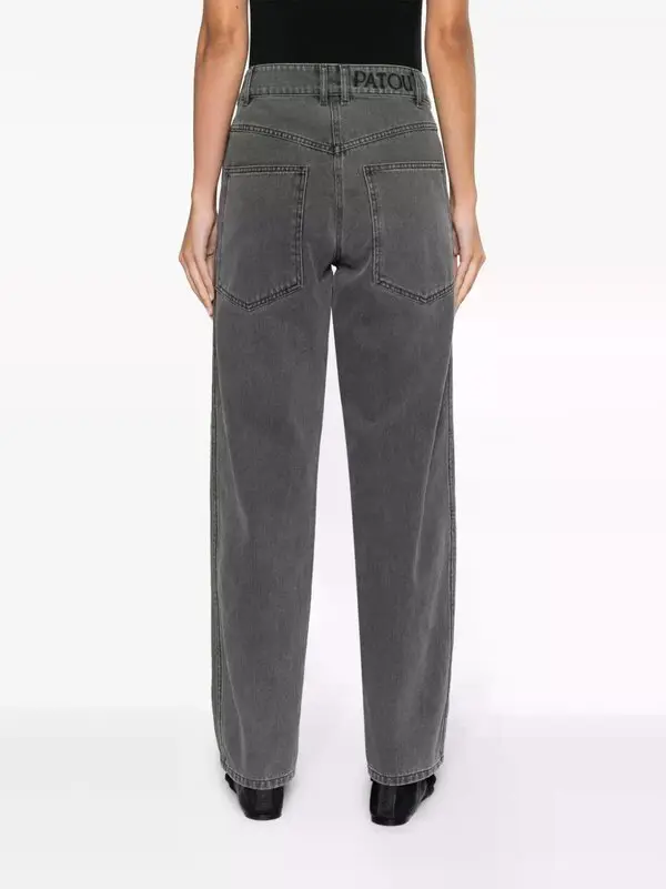 PATOU Straight Leg Embroidered Logo Jeans