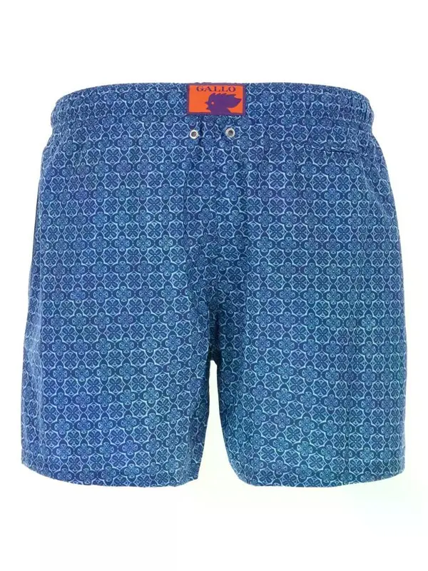 GALLO Geometric-print Swim Shorts - Blue