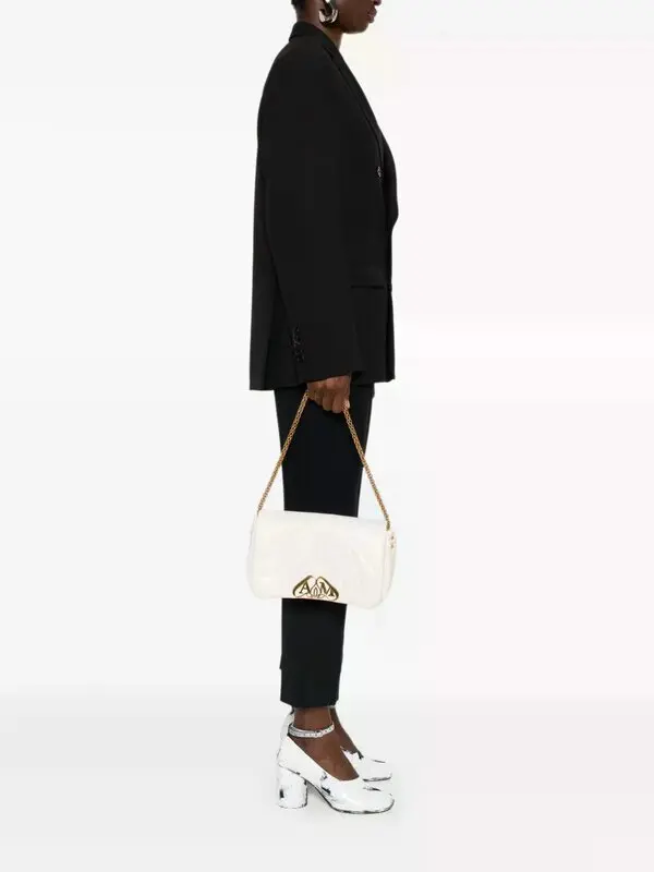 Alexander McQueen Small The Seal Cross Body Bag - White