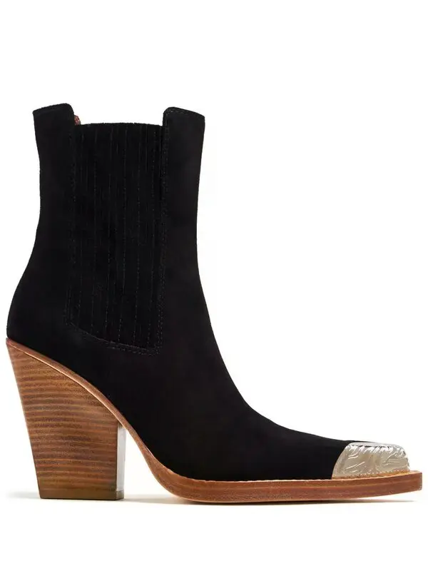 Paris Texas Dallas High Block Heel Boots - Black