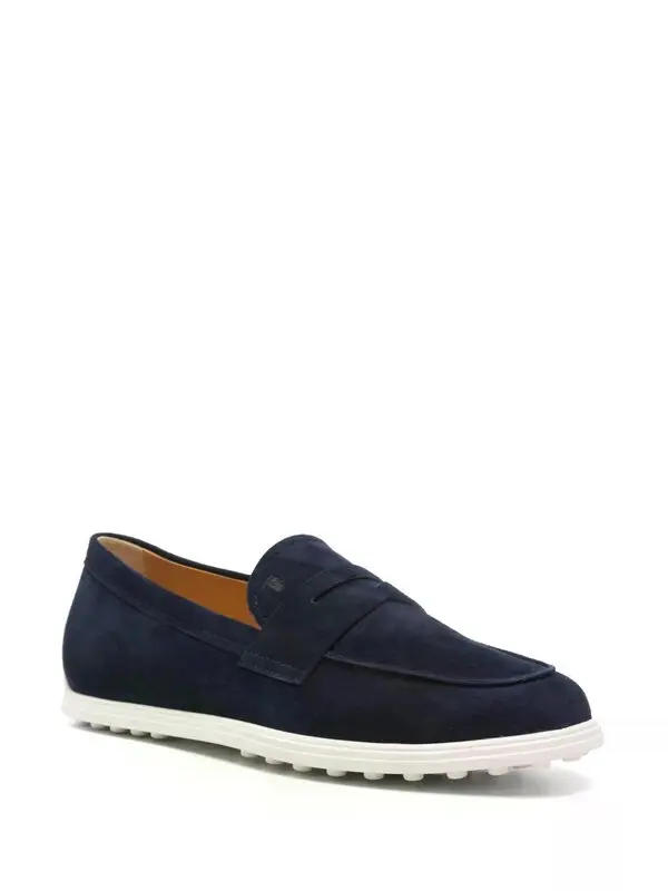 TOD'S Suede Loafers With Penny Slot Detail