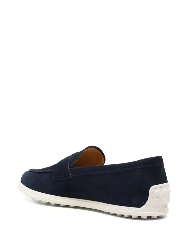 TOD'S Suede Loafers With Penny Slot Detail