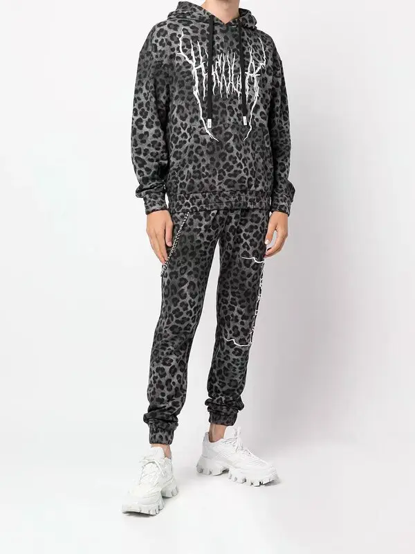 HACULLA. Leopard Print Logo Hoodie