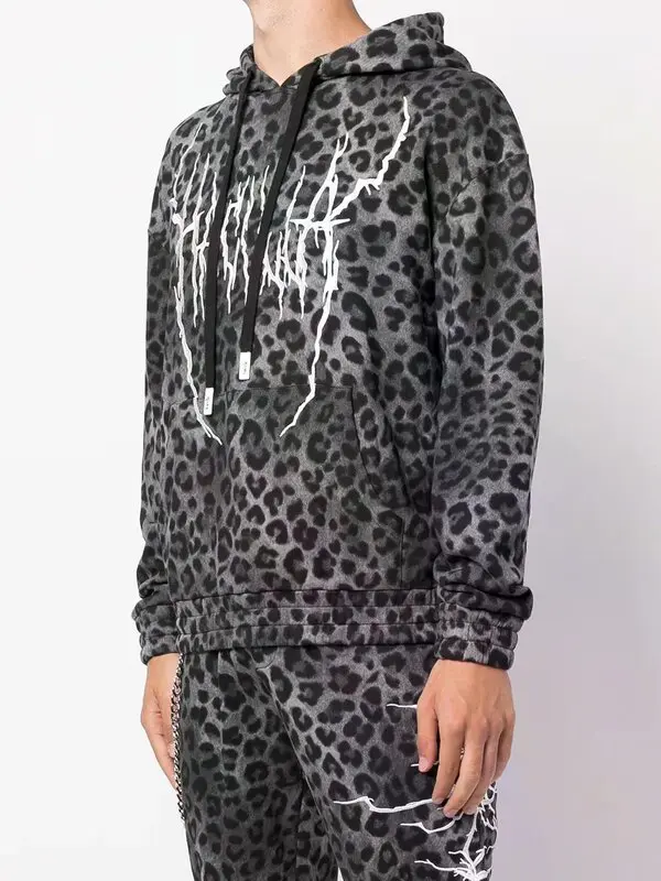 HACULLA. Leopard Print Logo Hoodie