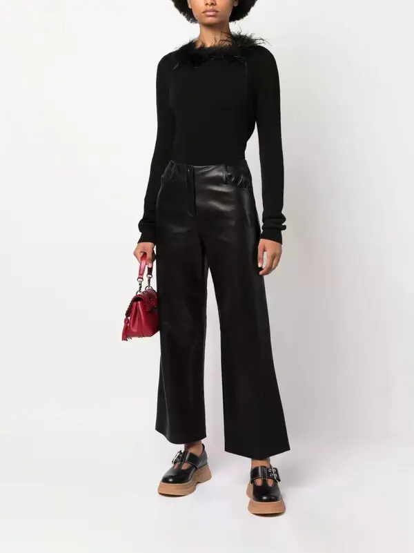 TWINSET Ostrich Feather Trim Jumper