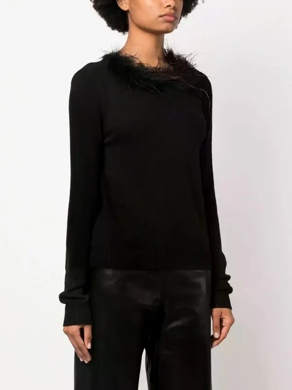 TWINSET Ostrich Feather Trim Jumper
