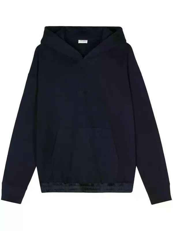 Saint Laurent Logo-embroidered Cotton Hoodie